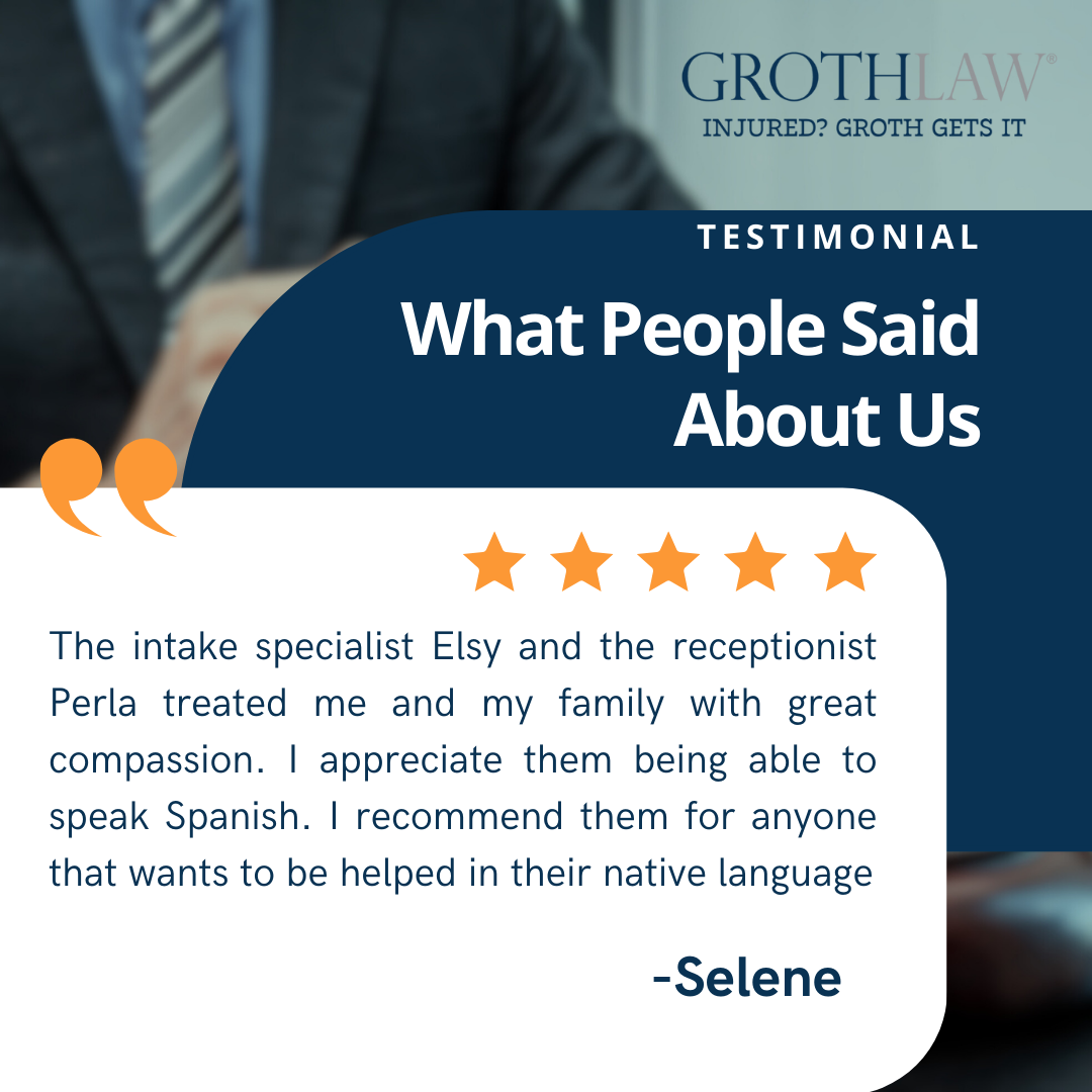 What People Said About Us | Groth Law Accident Injury Attorneys